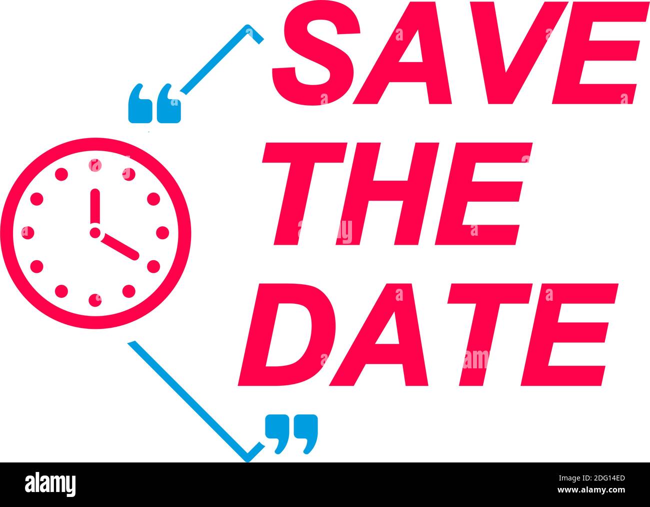 Save The Date labels. Speech bubbles with clock icon. Advertising and ...