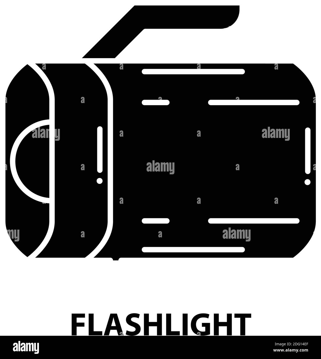 flashlight icon, black vector sign with editable strokes, concept ...
