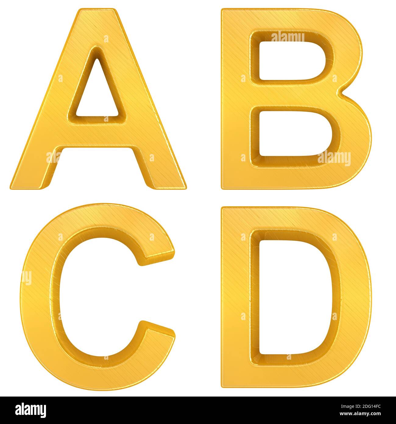 Golden Letters A, B, C, D Stock Photo - Alamy