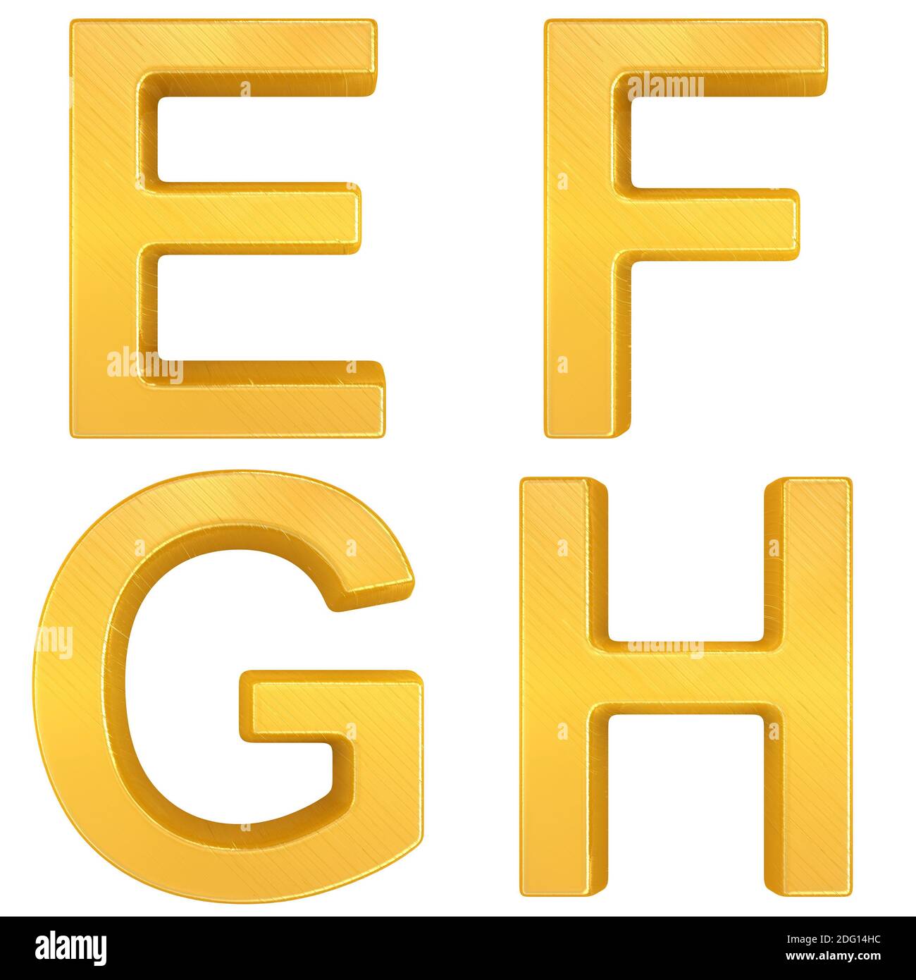 Golden Letters E, F, G, H Stock Photo - Alamy