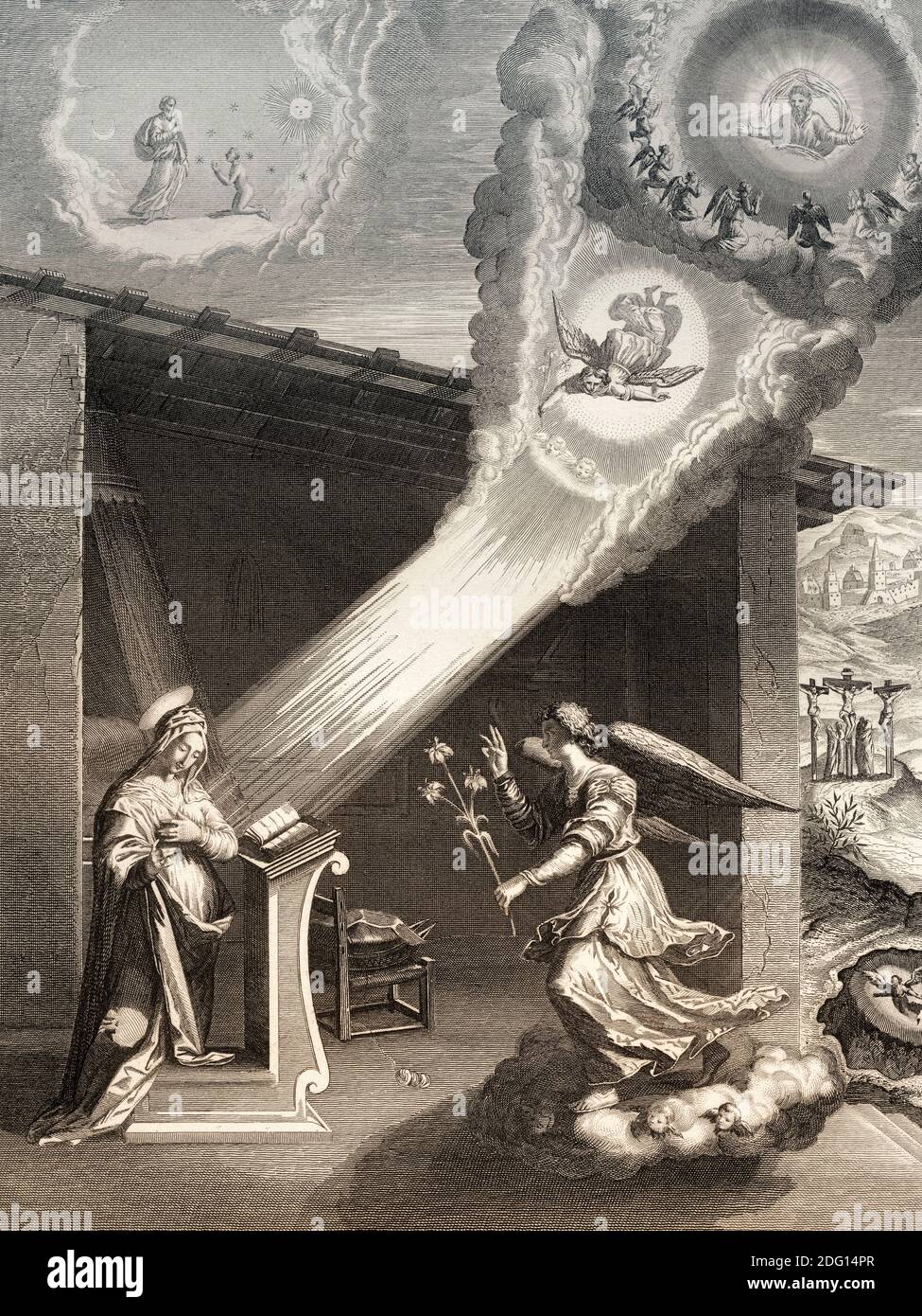 The Angel Gabriel brings the message to Mary about Jesus' birth, 1853 ...