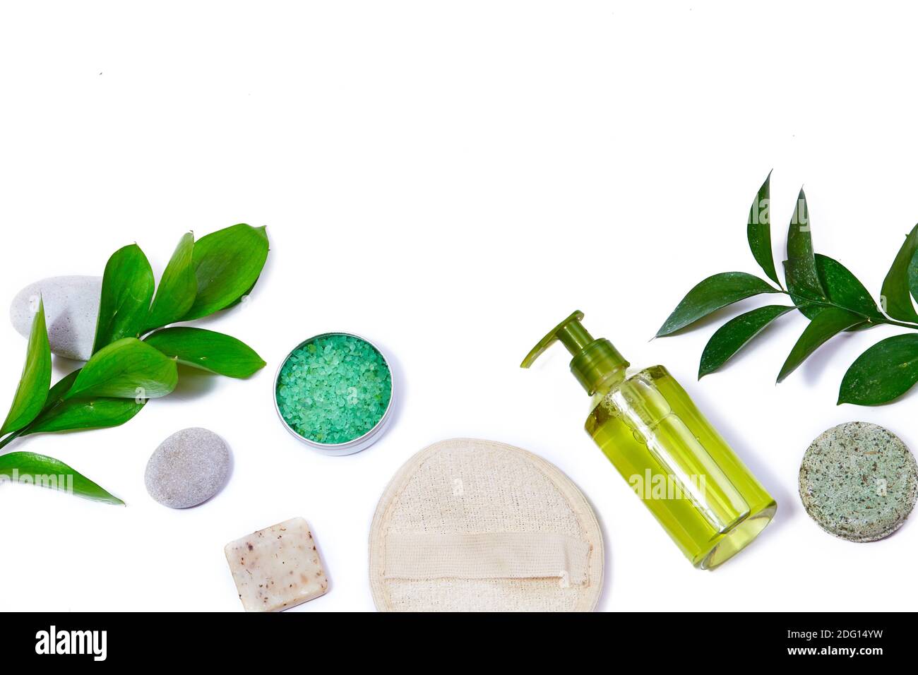 Spa background with Bath Accessories, Face and Body care. Set for ...