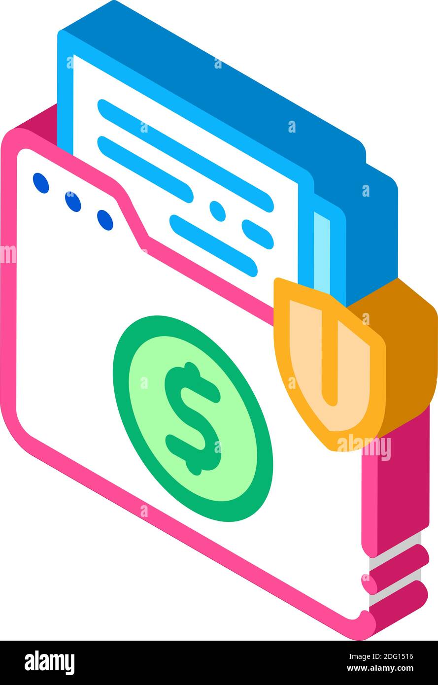 insurance agreement folder isometric icon vector illustration Stock ...