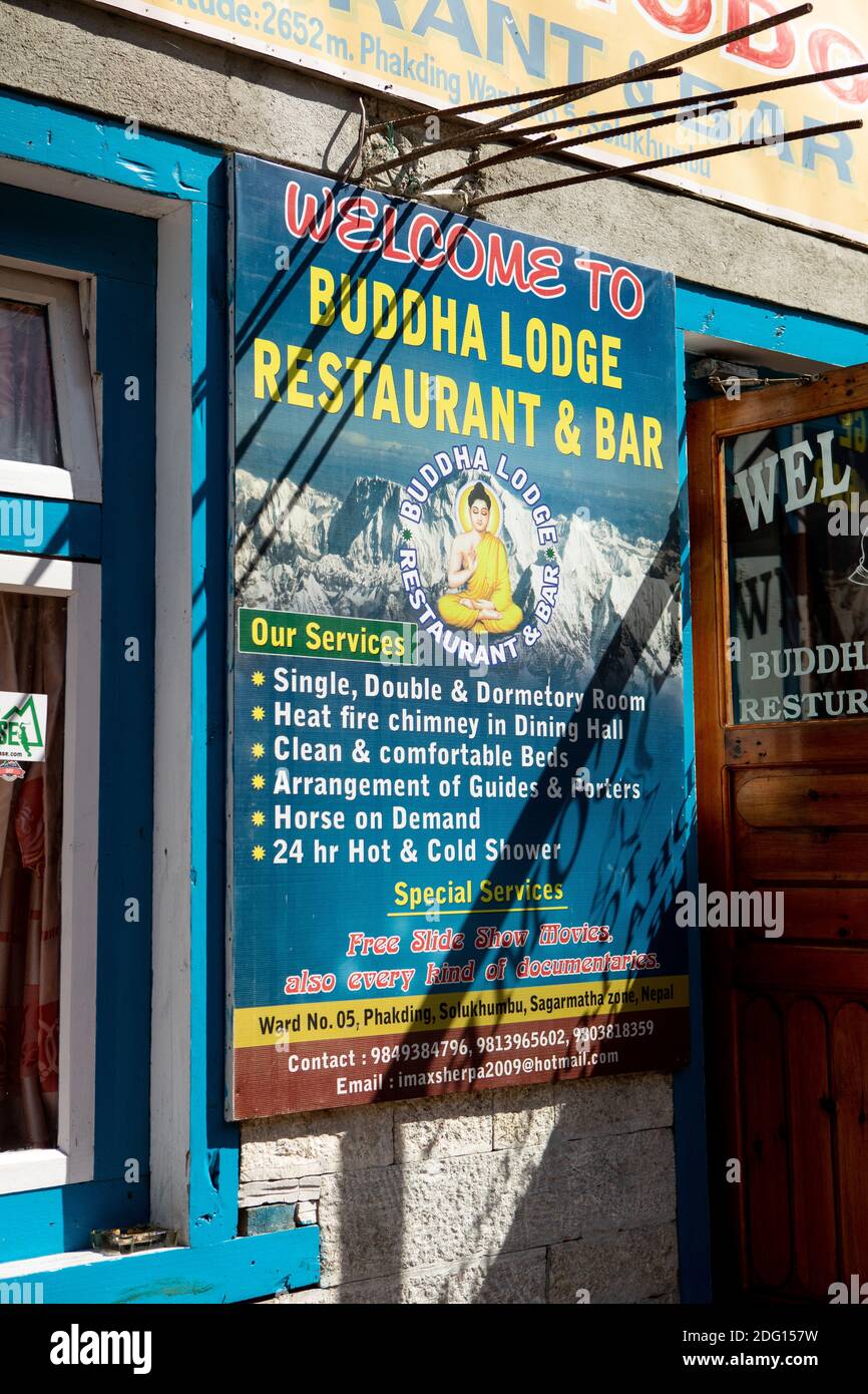 Buddha Lodge Phakding Stock Photo - Alamy