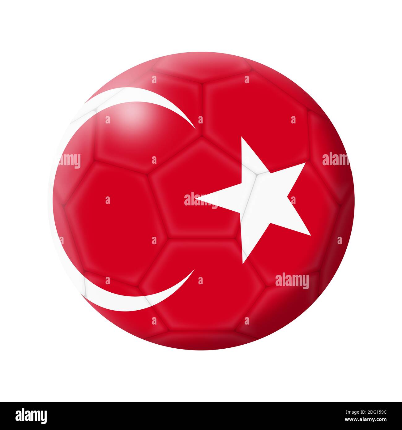 Turkey soccer ball football 3d illustration isolated on white with ...