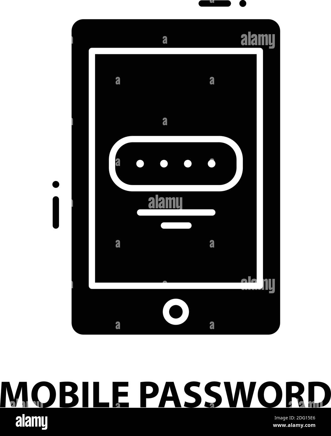 mobile password icon, black vector sign with editable strokes, concept ...