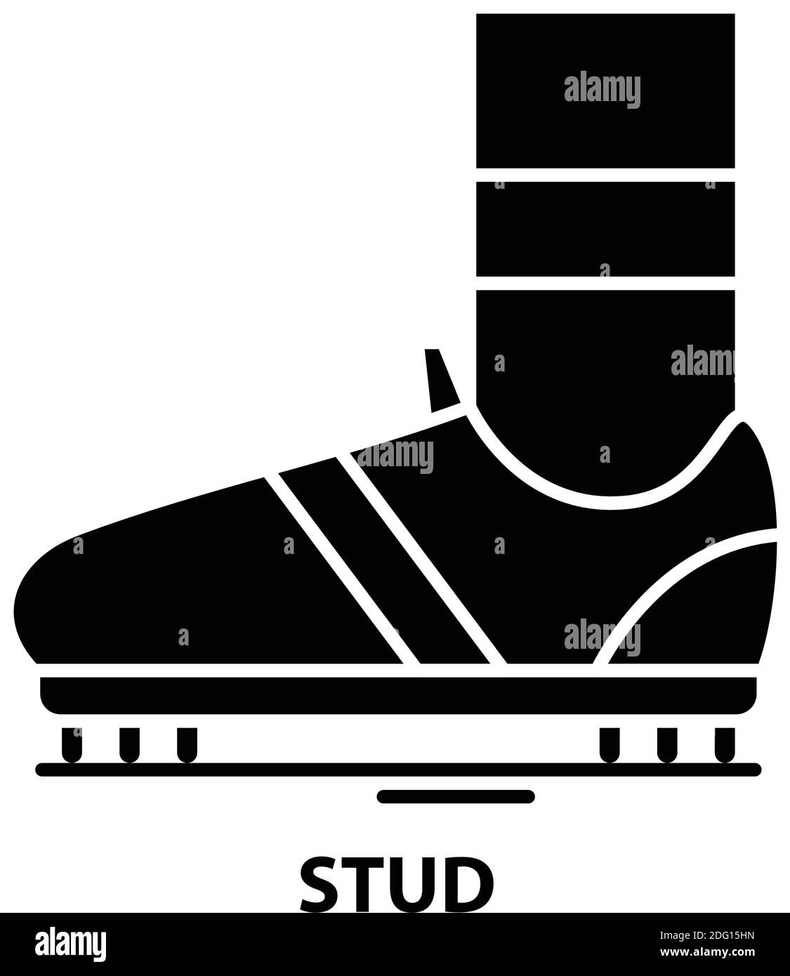 stud icon, black vector sign with editable strokes, concept ...