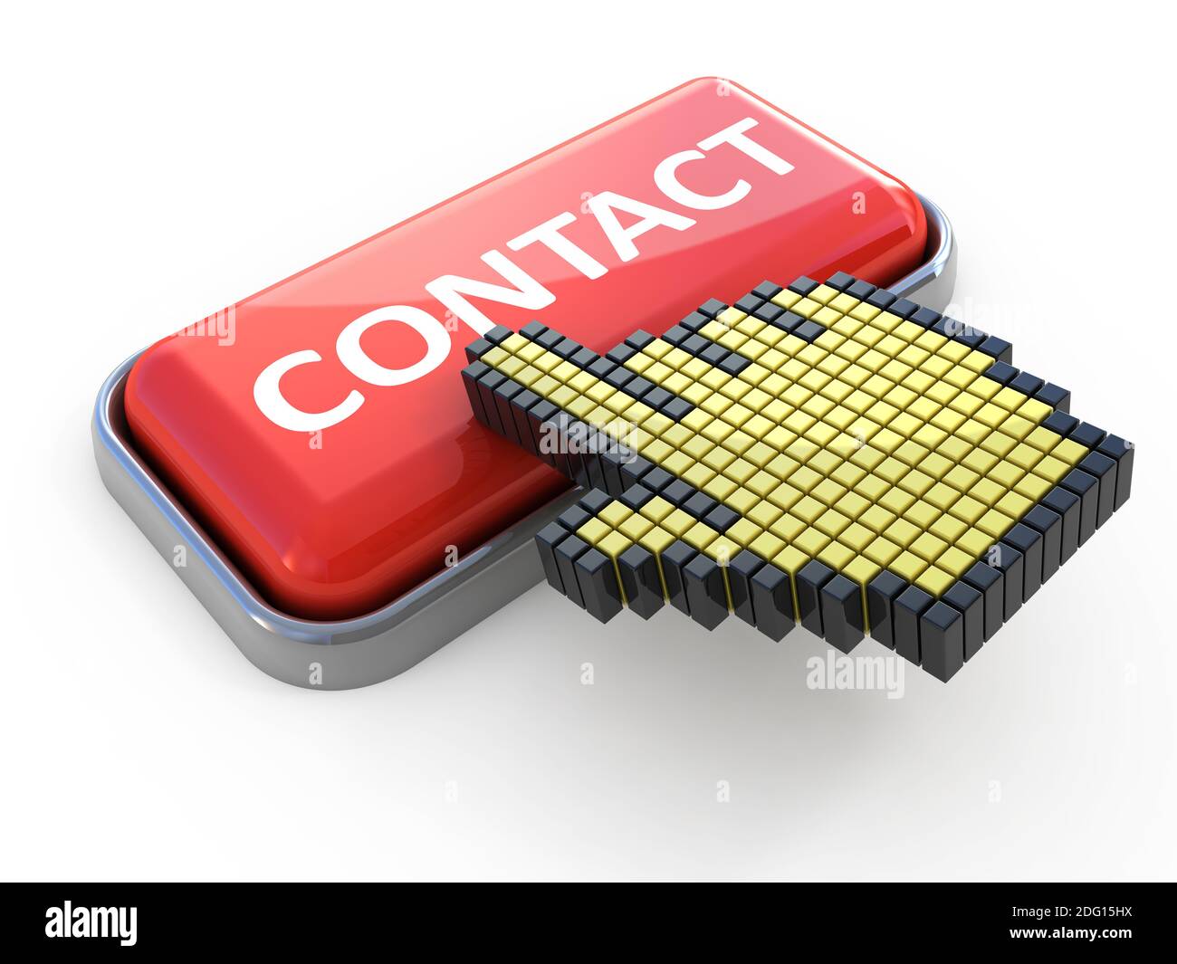 Icon yellow click 3d button Cut Out Stock Images & Pictures - Alamy