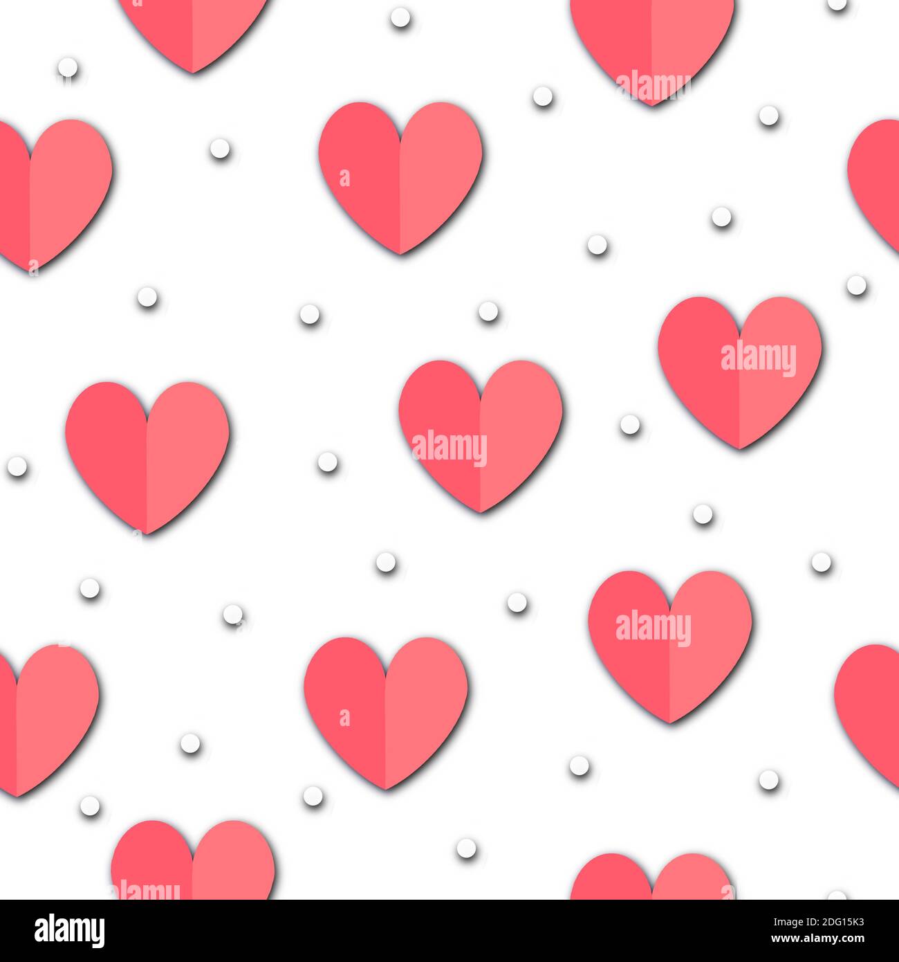 Paper hearts seamless pattern. Repeating background with paper cut ...