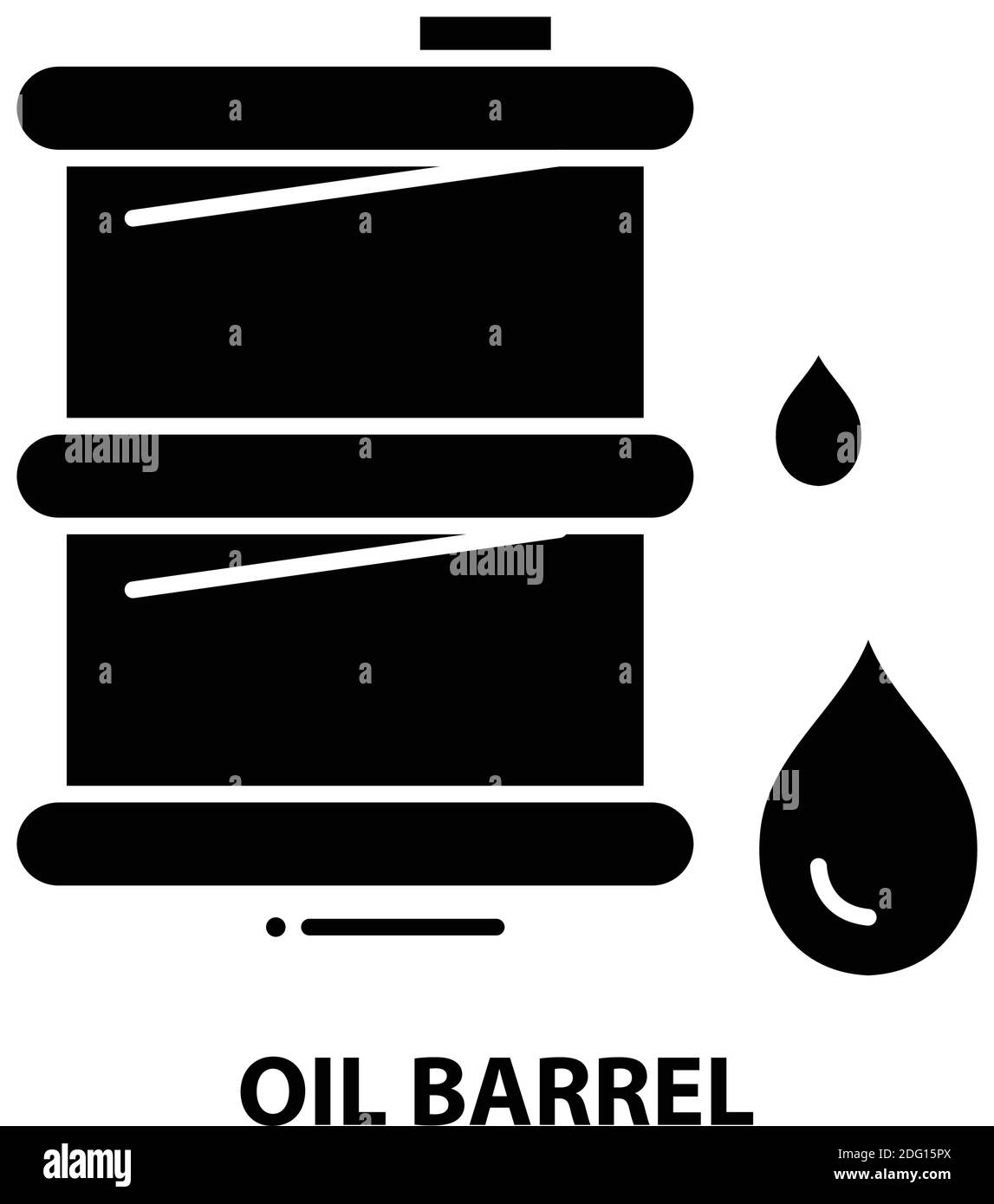 oil barrel icon, black vector sign with editable strokes, concept ...