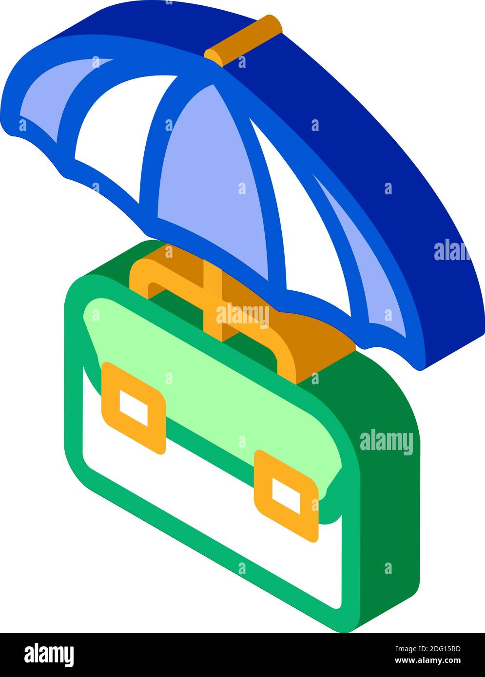 business case protect with umbrella isometric icon vector illustration ...