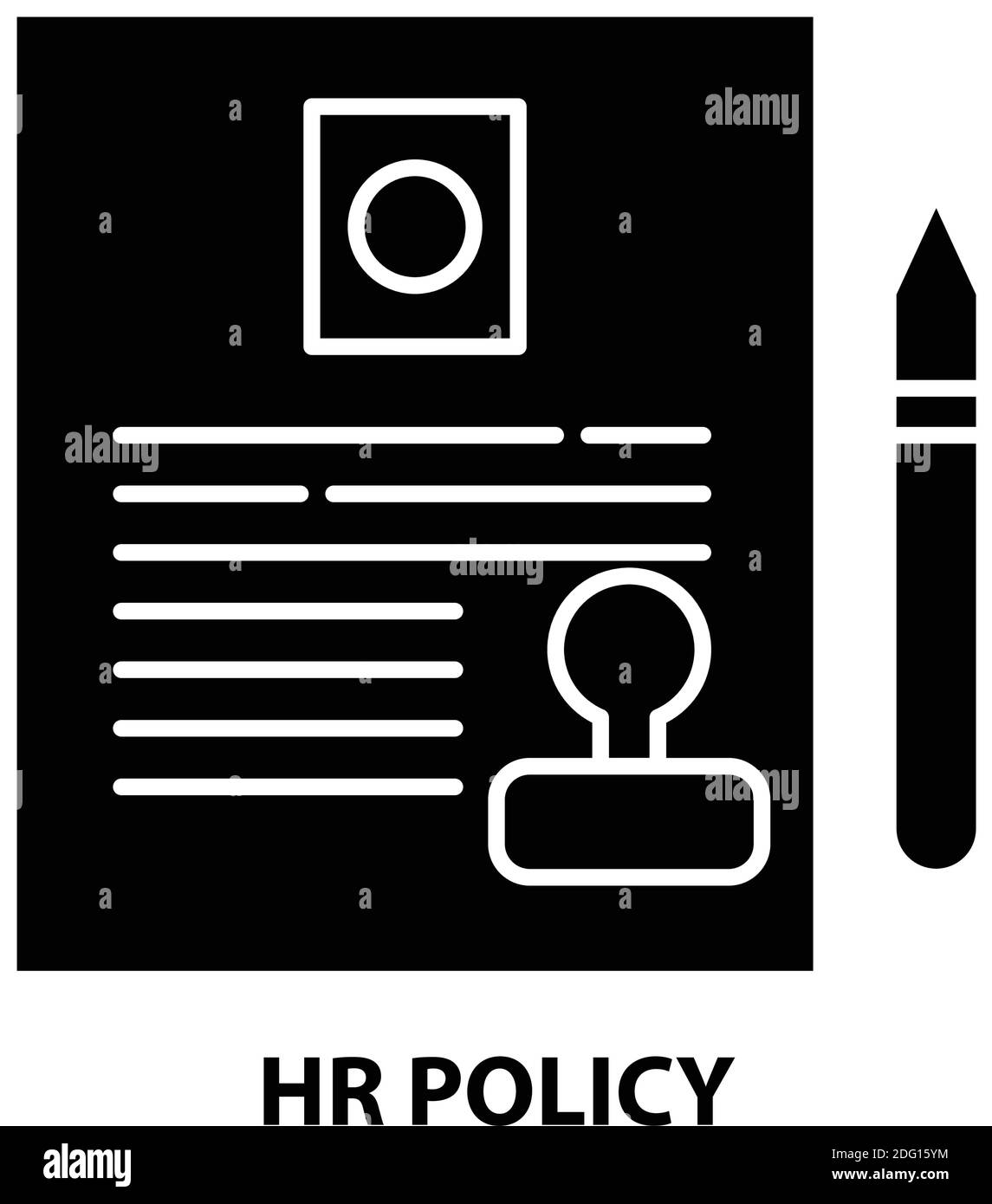 hr policy icon, black vector sign with editable strokes, concept ...
