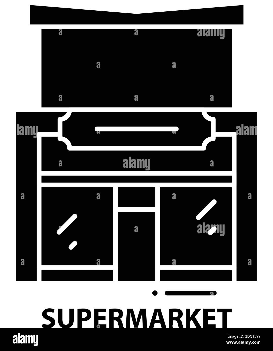 supermarket symbol icon, black vector sign with editable strokes ...