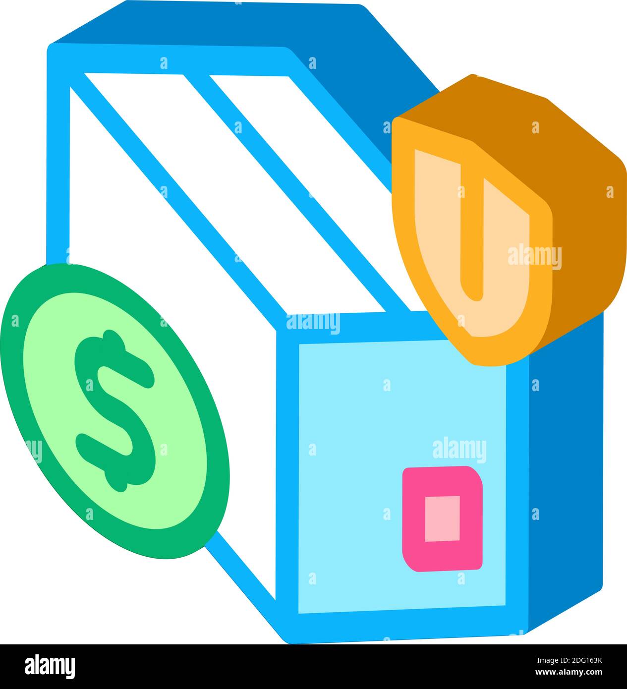 box delivery insurance isometric icon vector illustration Stock Vector ...