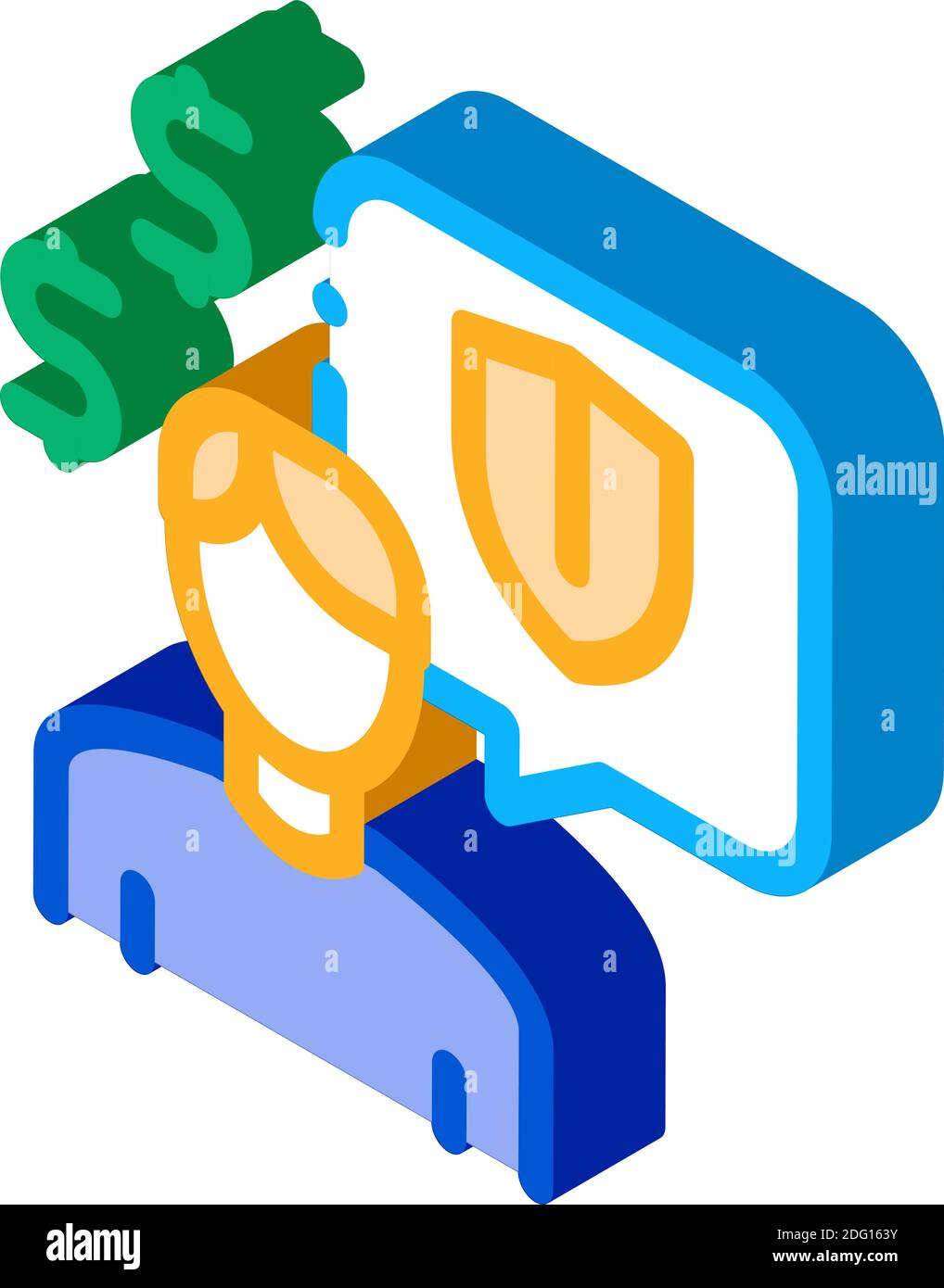 manager talk pay insurance isometric icon vector illustration Stock ...