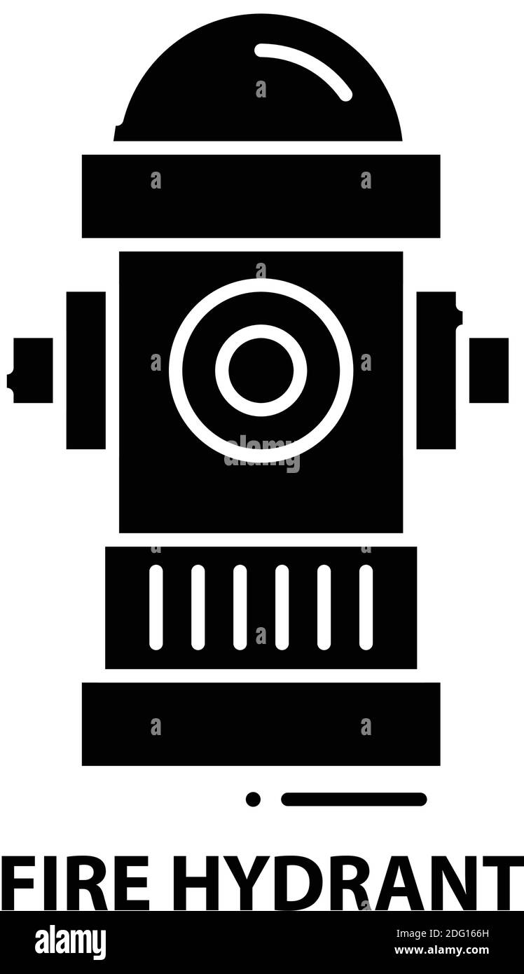 fire hydrant symbol icon, black vector sign with editable strokes ...
