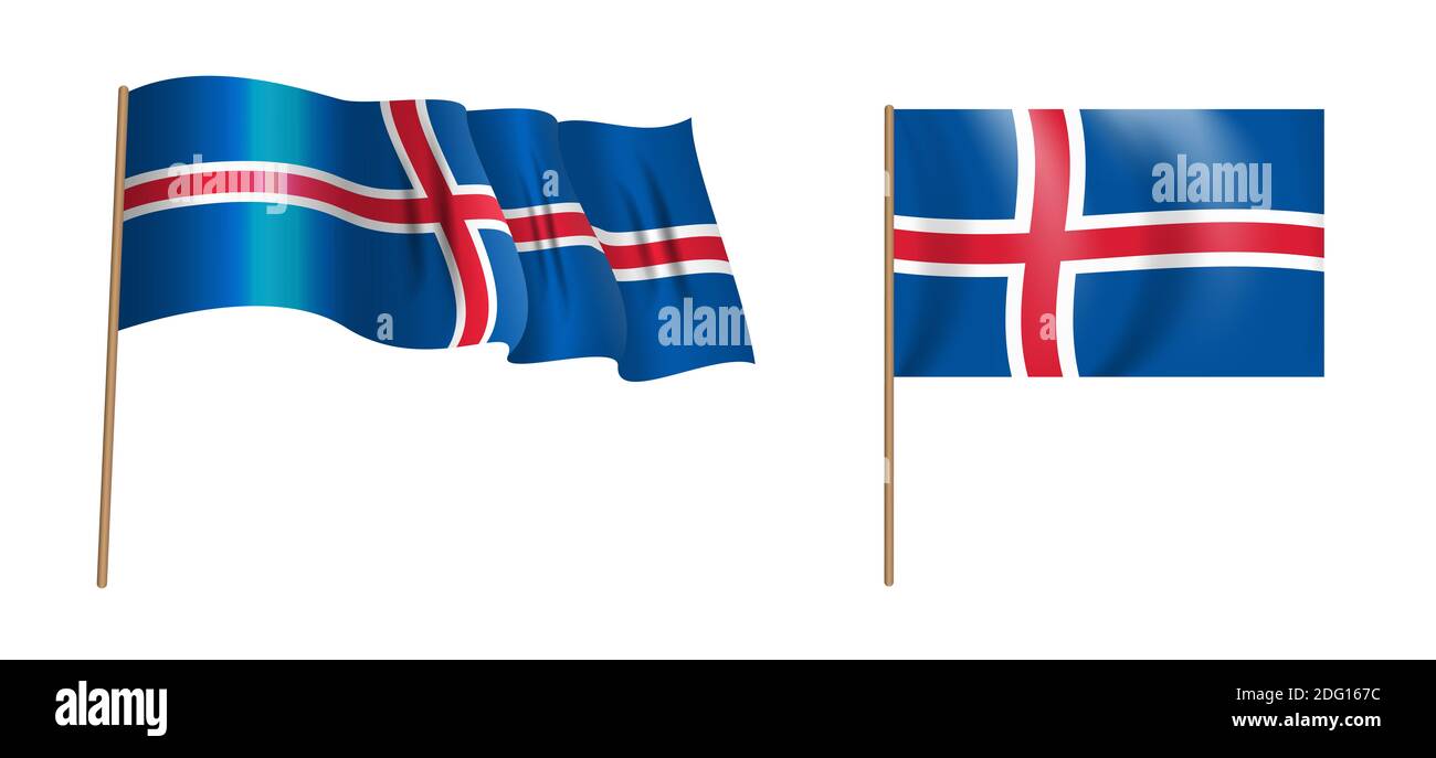colorful naturalistic waving Island flag. Illustration Stock Photo - Alamy