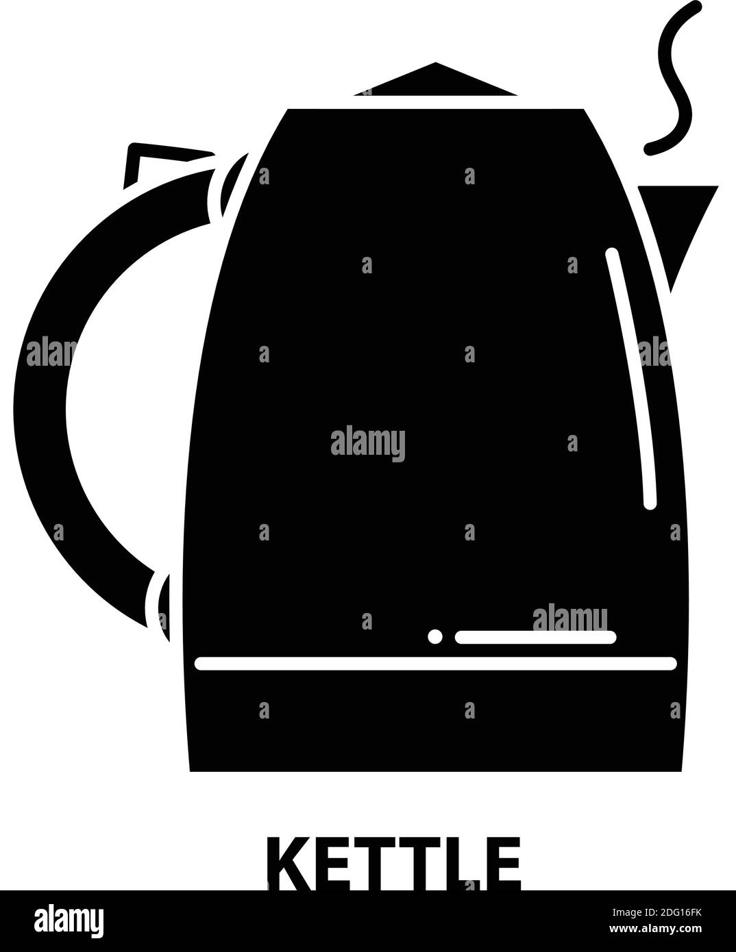 kettle icon, black vector sign with editable strokes, concept ...