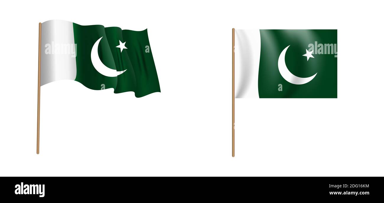 colorful naturalistic waving Pakistan flag. Illustration Stock Photo ...