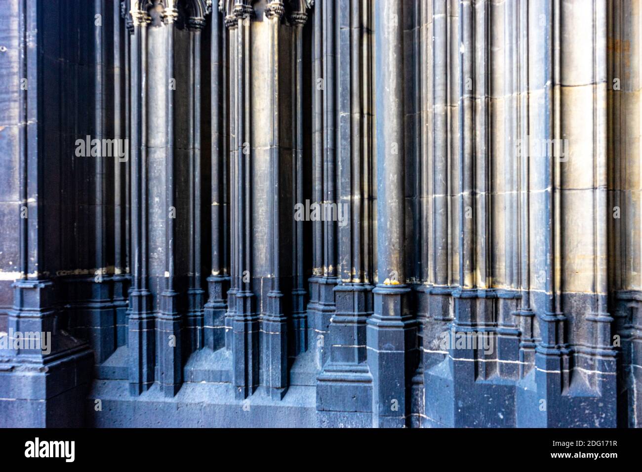 A historical ancient Cologne Cathedral exterior wall details in Germany ...