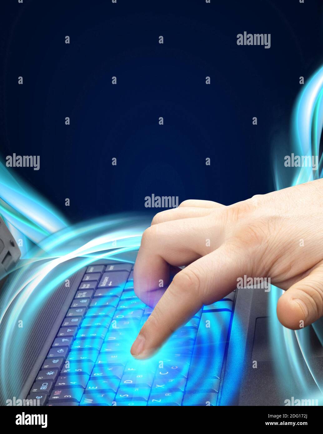 Hand press key Stock Photo - Alamy