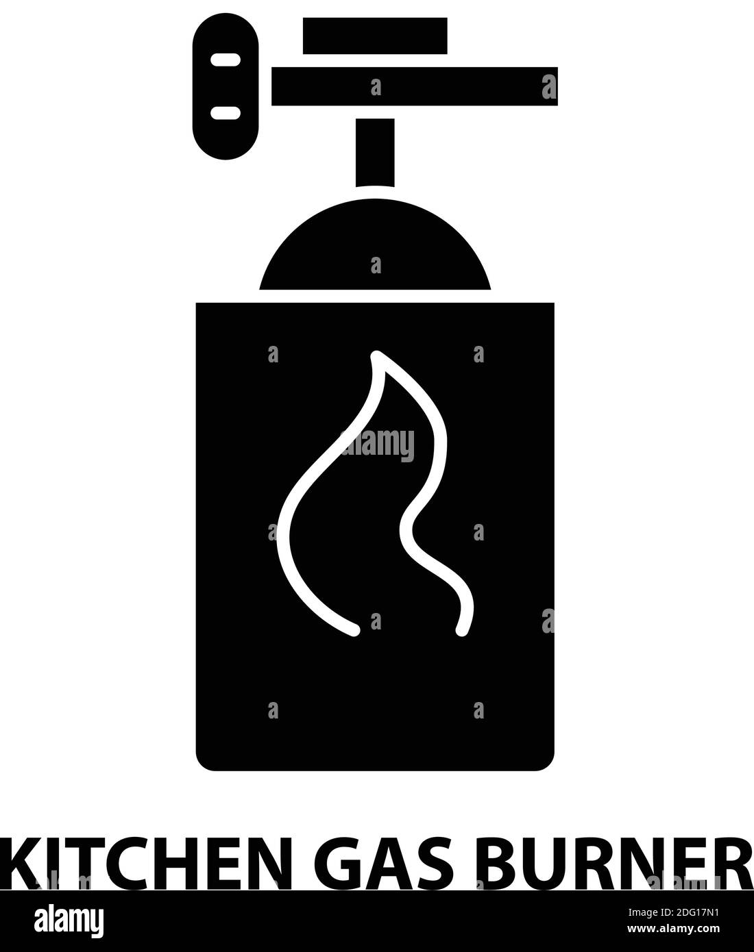 kitchen gas burner icon, black vector sign with editable strokes ...