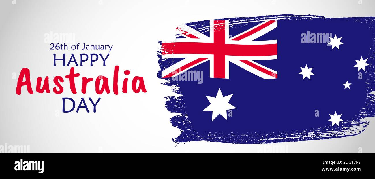 26 January Happy Australia Day. Illustration Stock Photo - Alamy