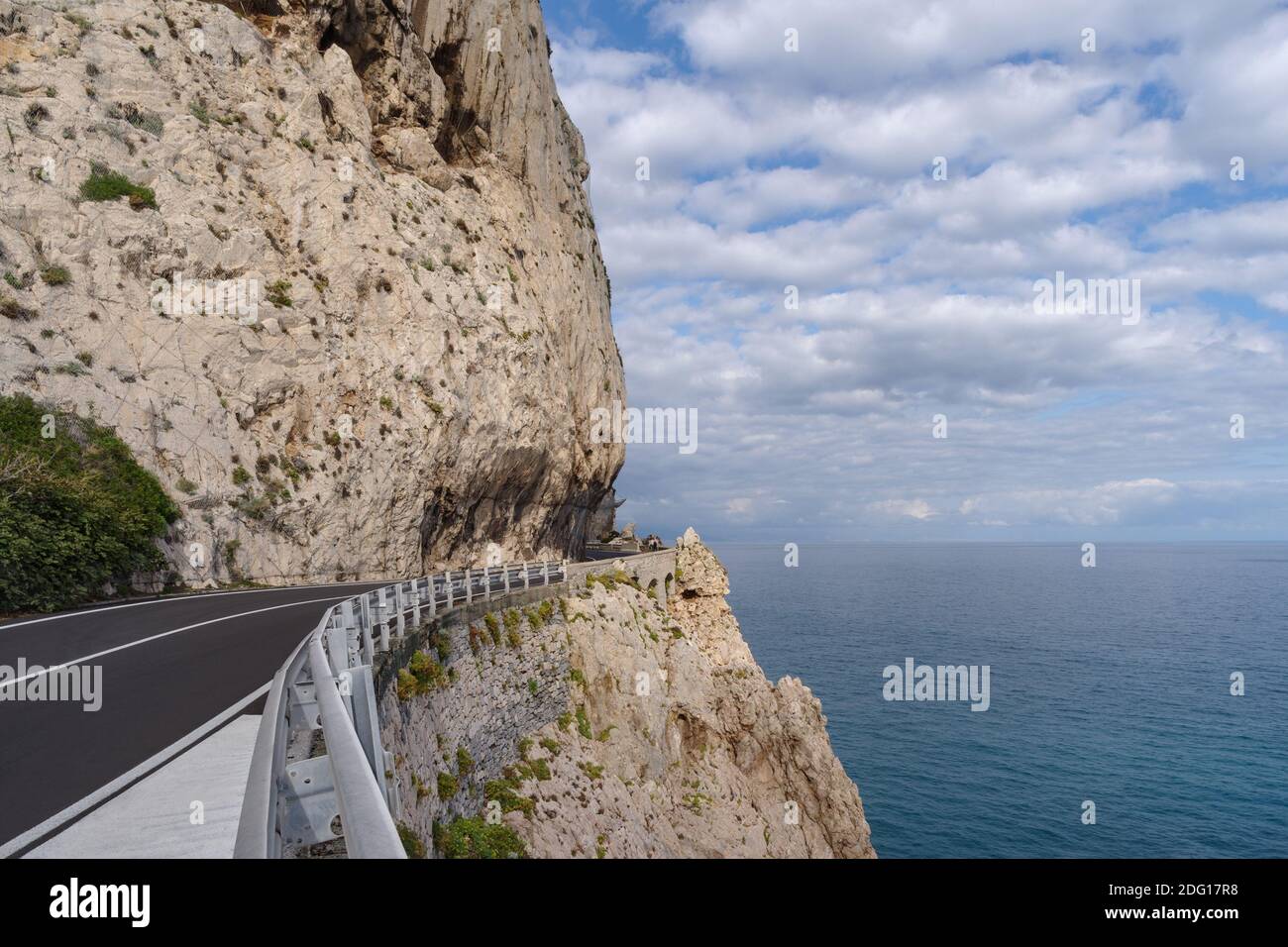 The stunning high altitude cliffside road along the coastline of ...