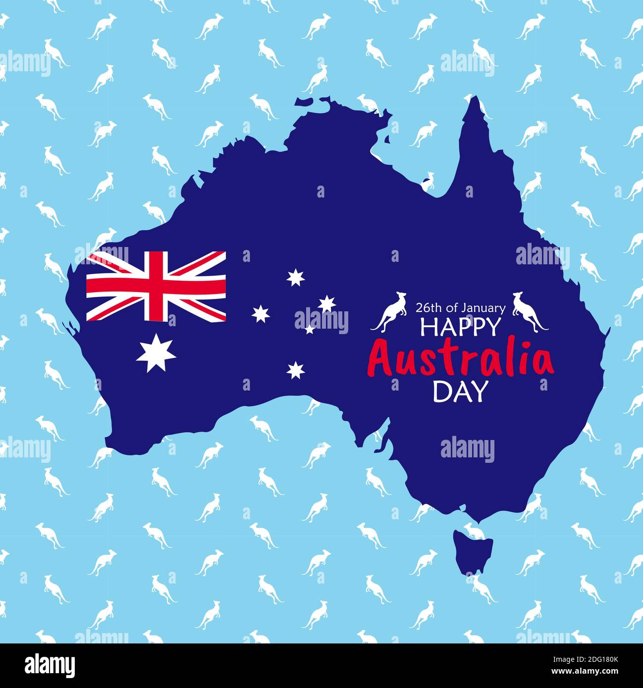 26 January Happy Australia Day. Illustration Stock Photo - Alamy