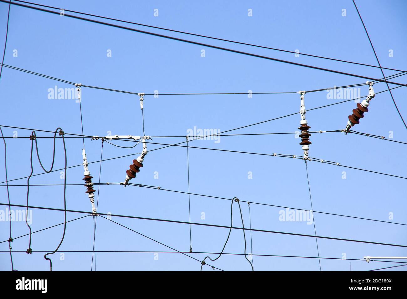 Overhead contact wires Stock Photo - Alamy