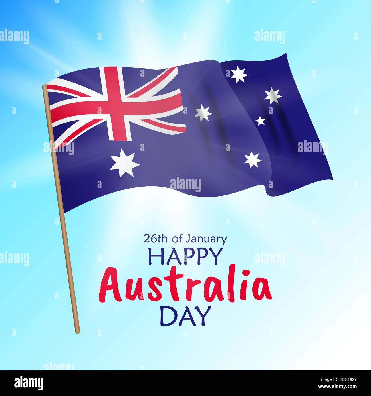 26 January Happy Australia Day. Illustration Stock Photo - Alamy