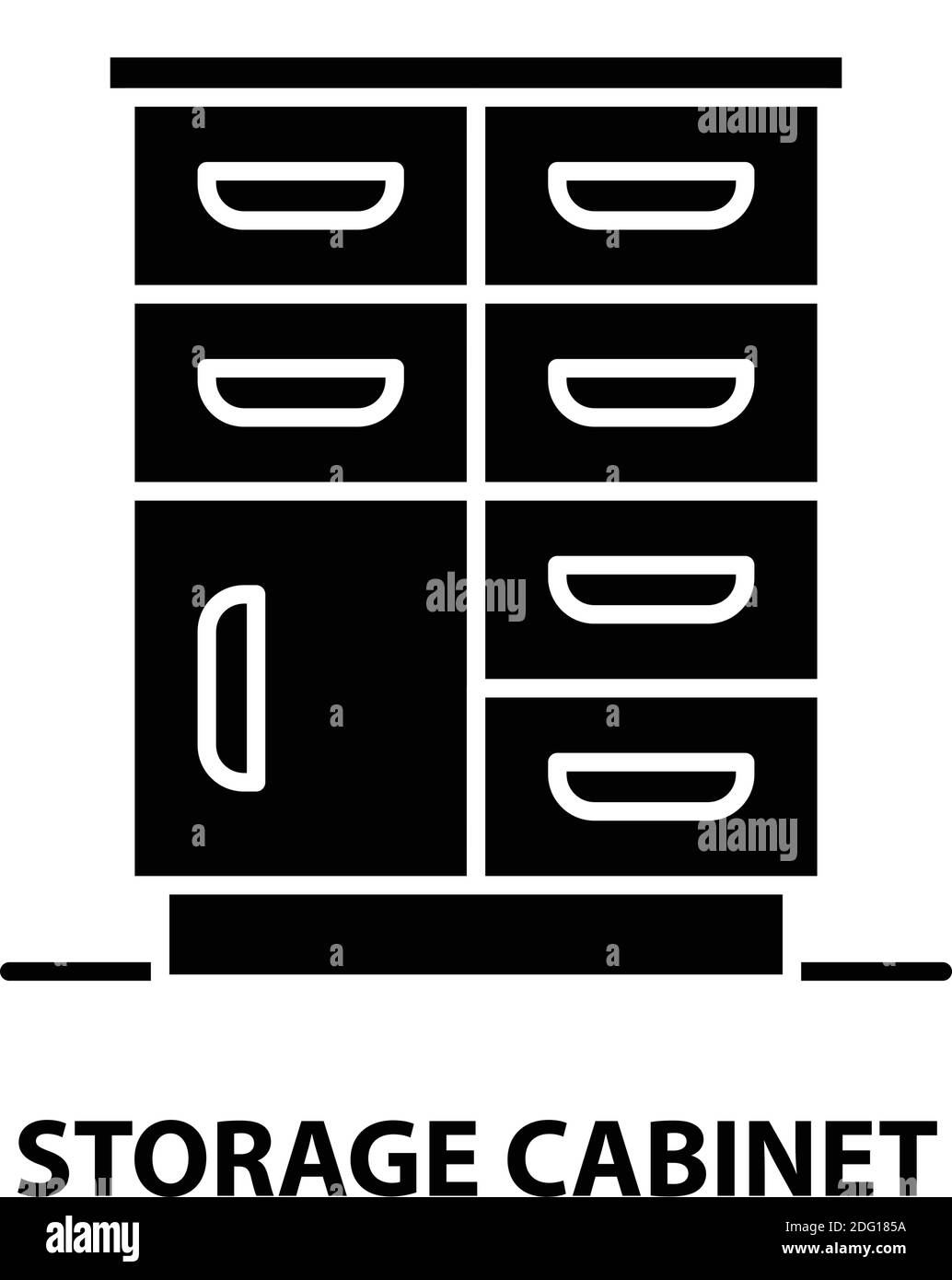 Office cabinet icon black background Black and White Stock Photos ...