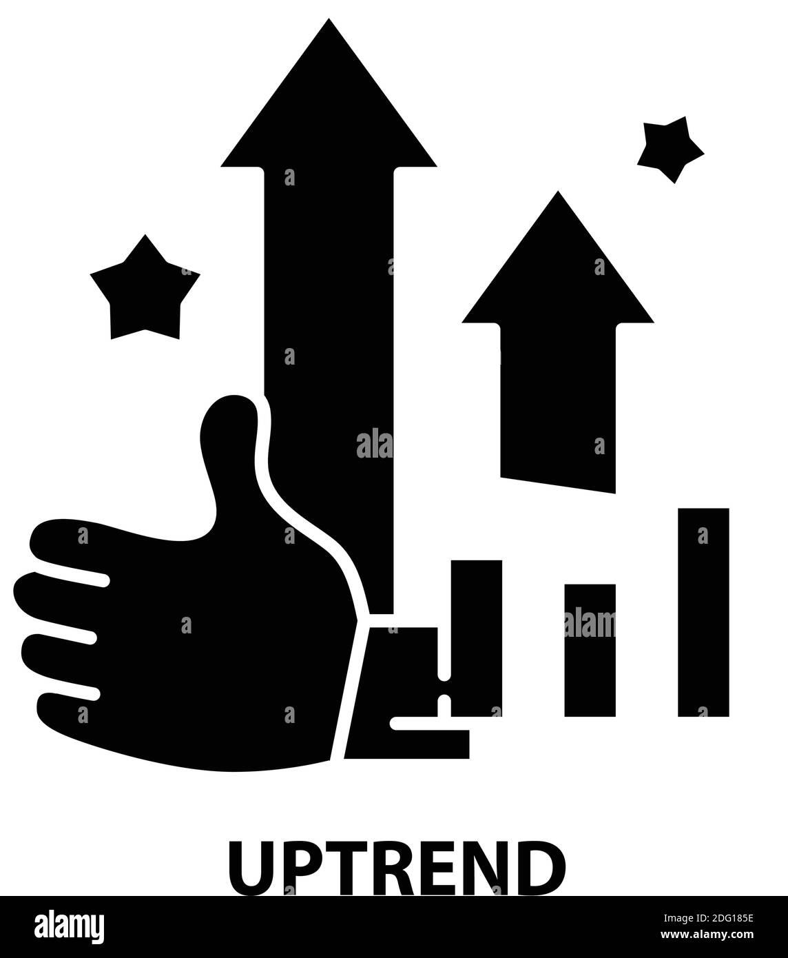 uptrend icon, black vector sign with editable strokes, concept ...