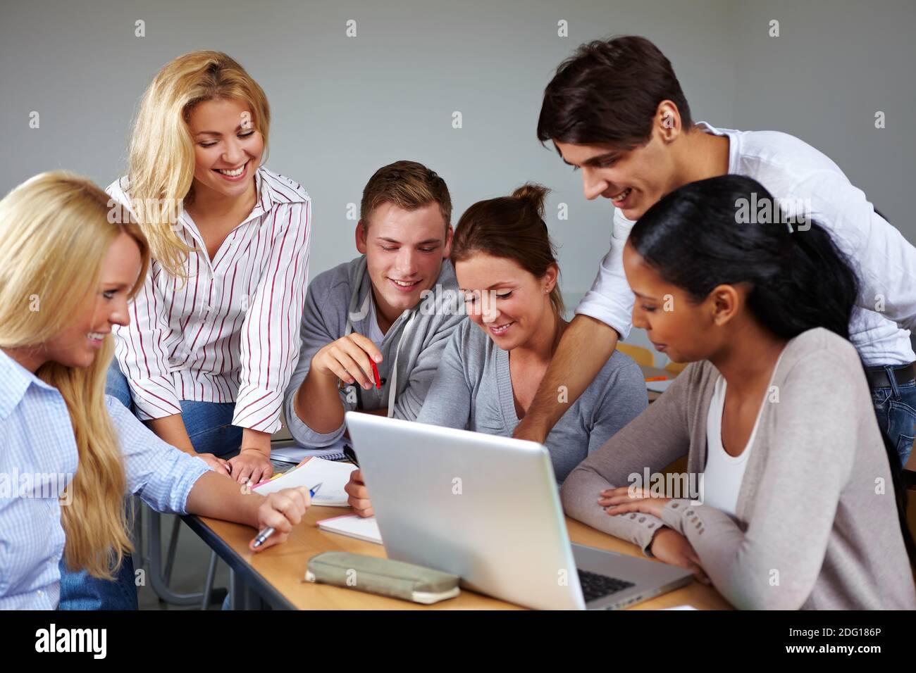 Group work during studies Stock Photo - Alamy