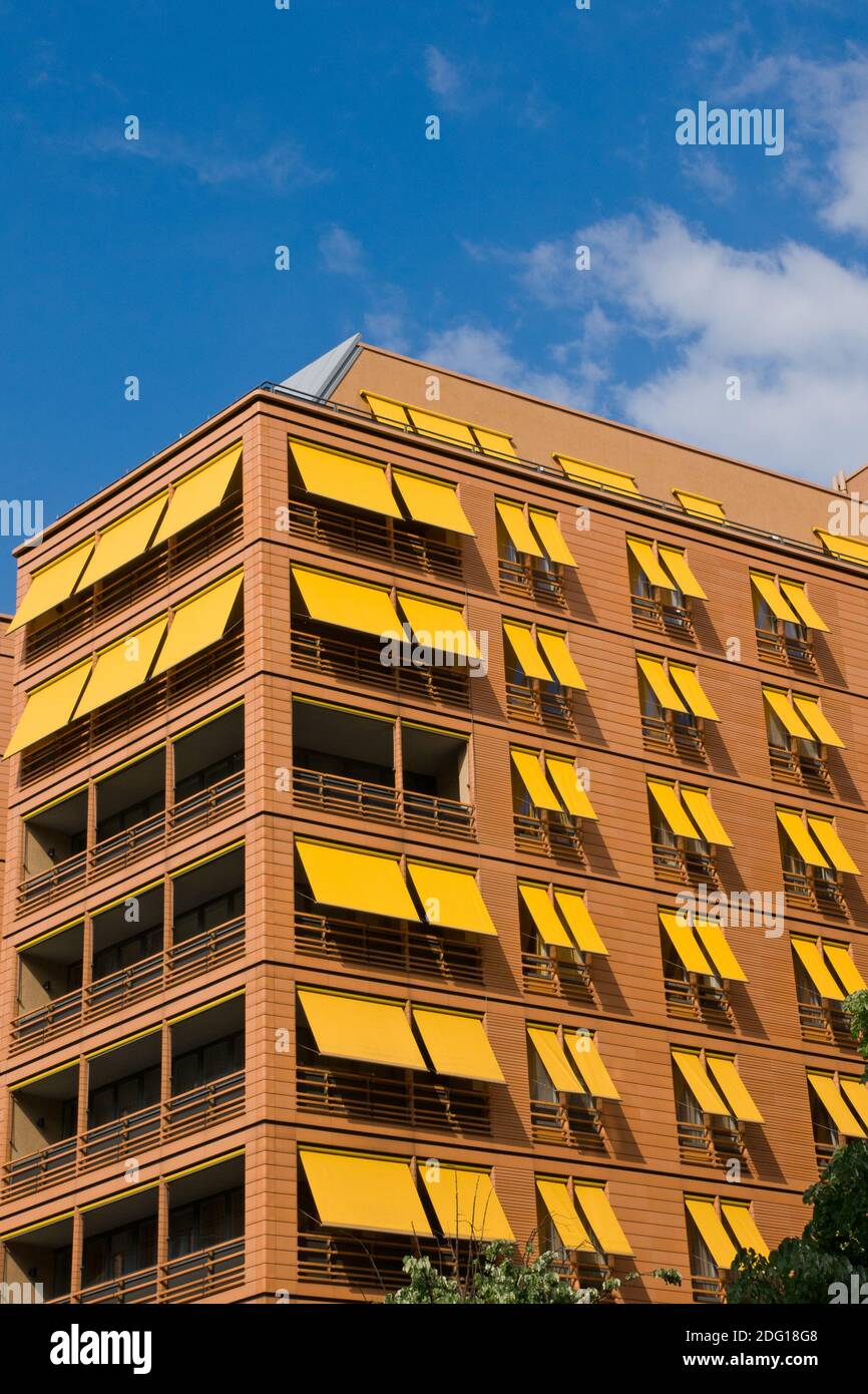 Orange apartment buildings in Berlin Stock Photo - Alamy
