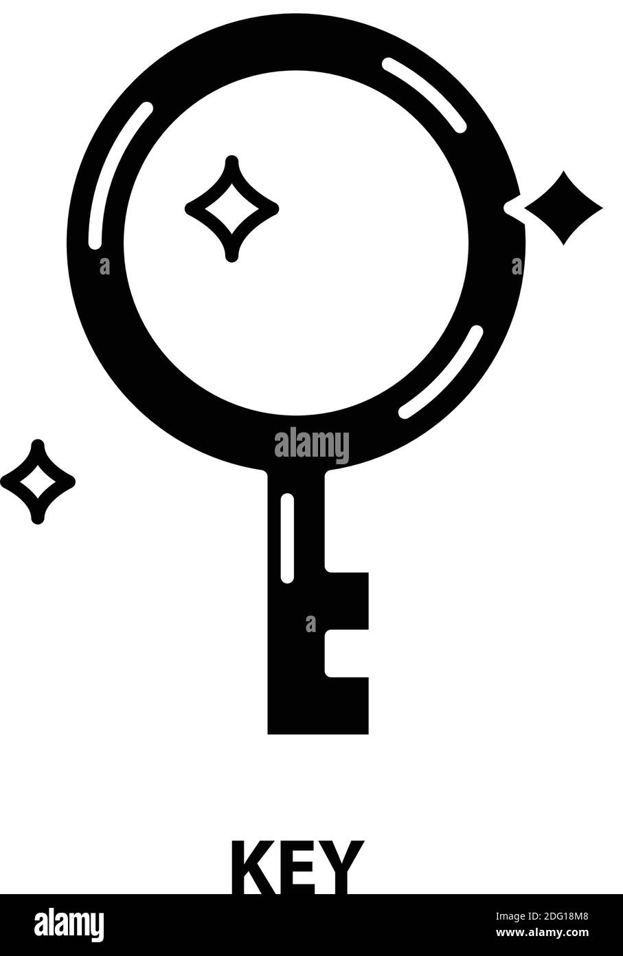 key icon, black vector sign with editable strokes, concept illustration ...