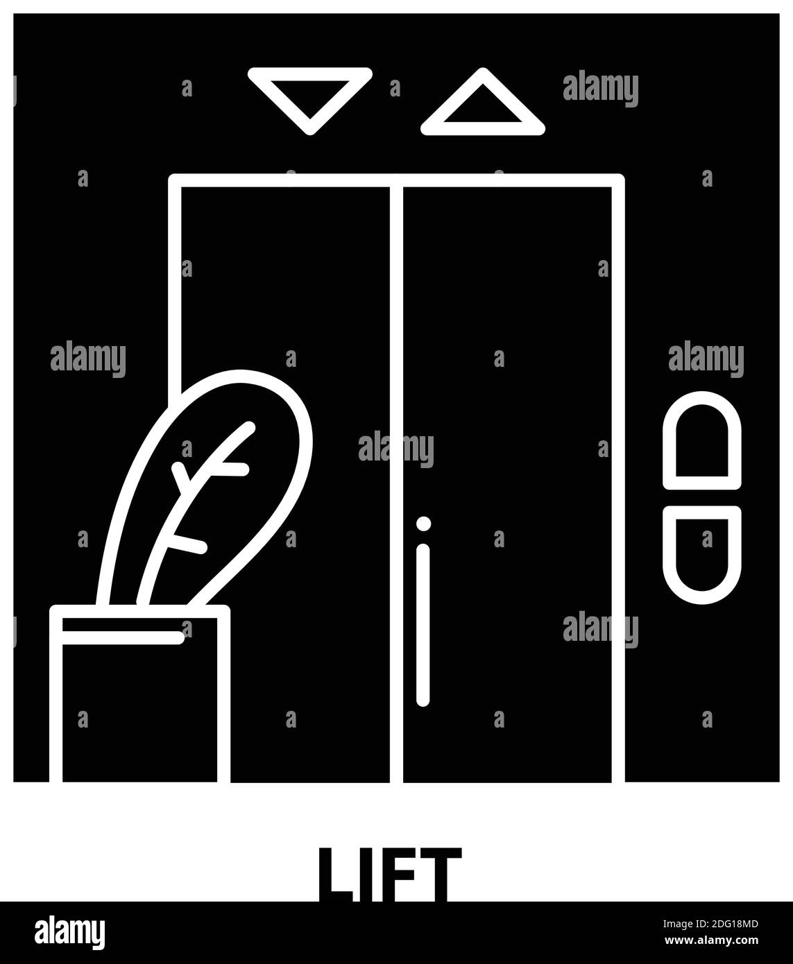 lift icon, black vector sign with editable strokes, concept ...