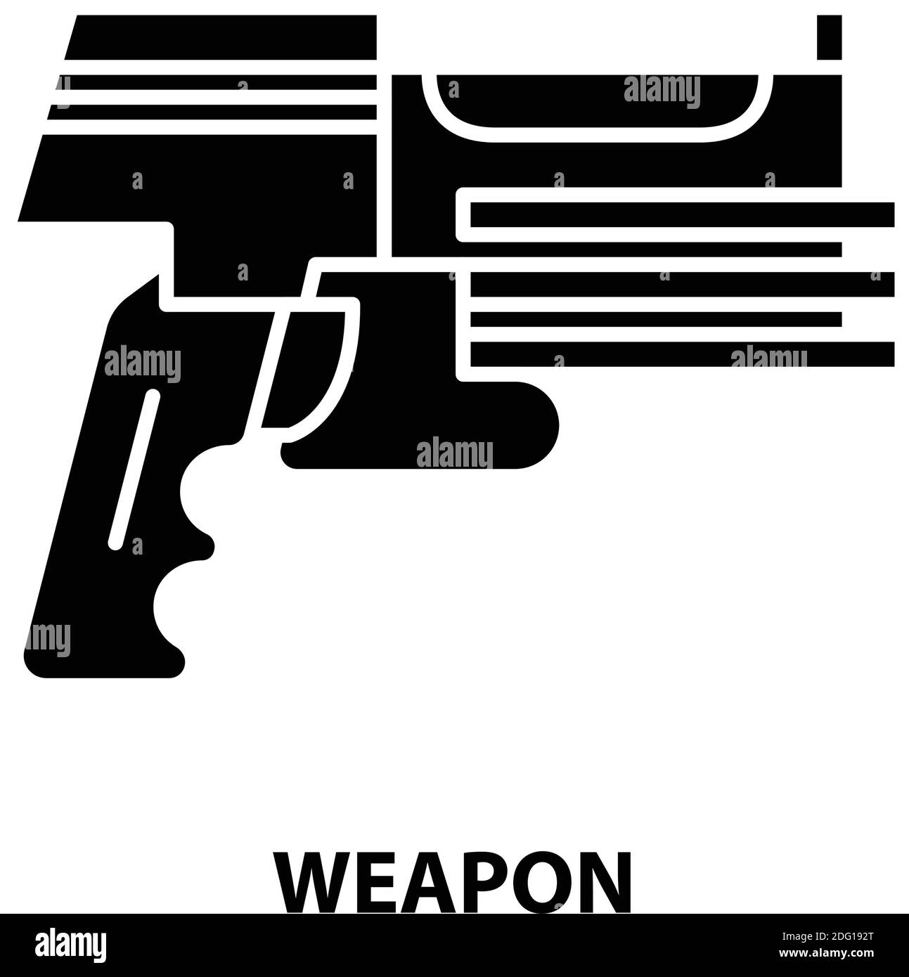 weapon symbol icon, black vector sign with editable strokes, concept ...
