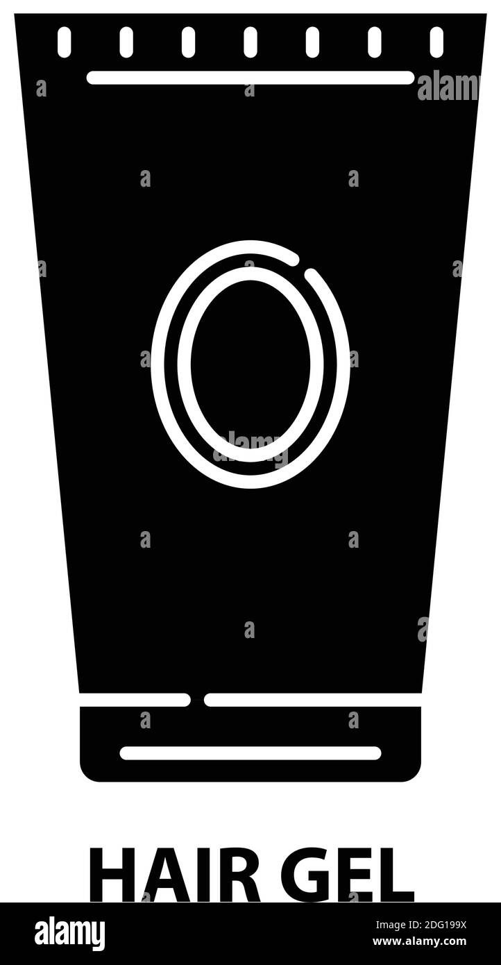 hair gel icon, black vector sign with editable strokes, concept ...