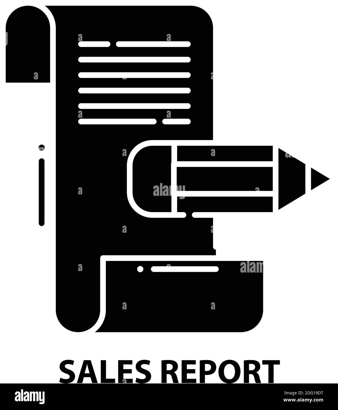 sales report icon, black vector sign with editable strokes, concept ...