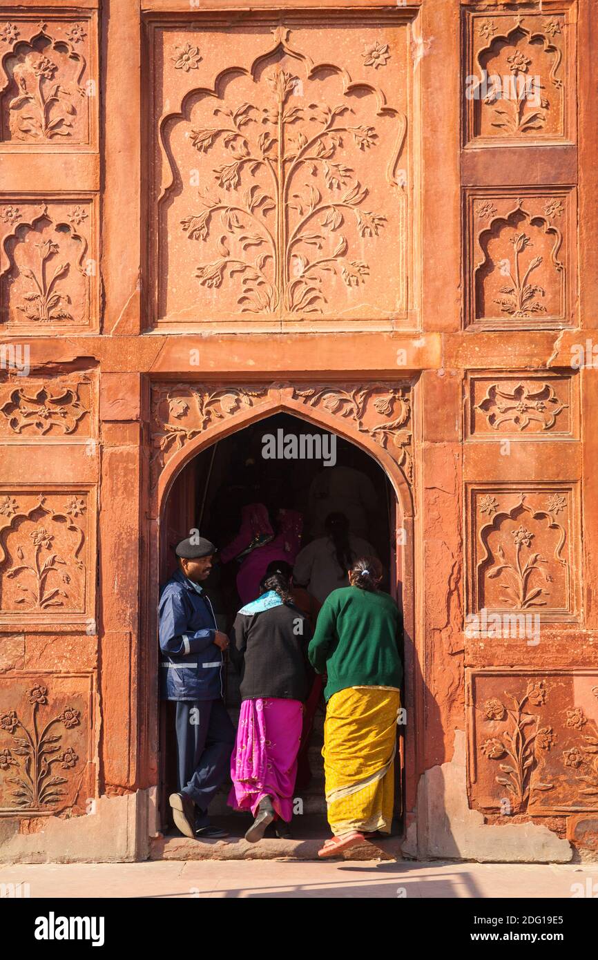 India, Delhi, Old Delhi, Red Fort, Entrance to museum at side of Hathi ...
