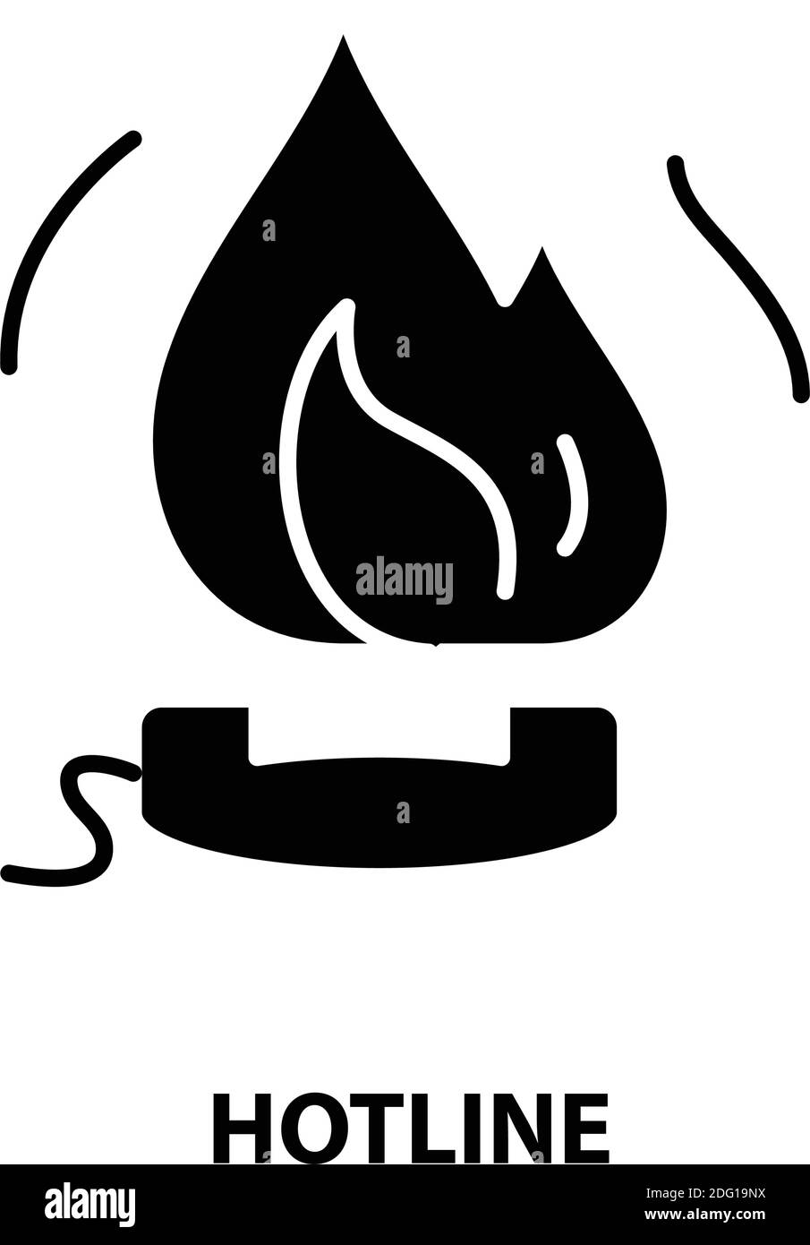 hotline icon, black vector sign with editable strokes, concept ...