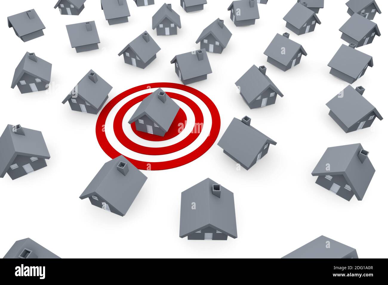Many houses and target Stock Photo - Alamy