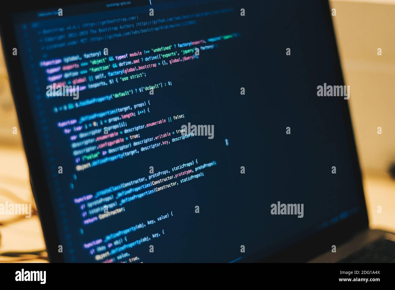 Software or Programing Code display close up. Use for tech background ...