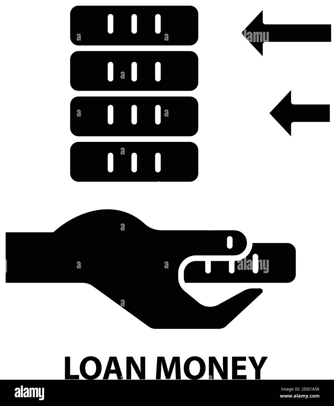 loan money symbol icon, black vector sign with editable strokes ...