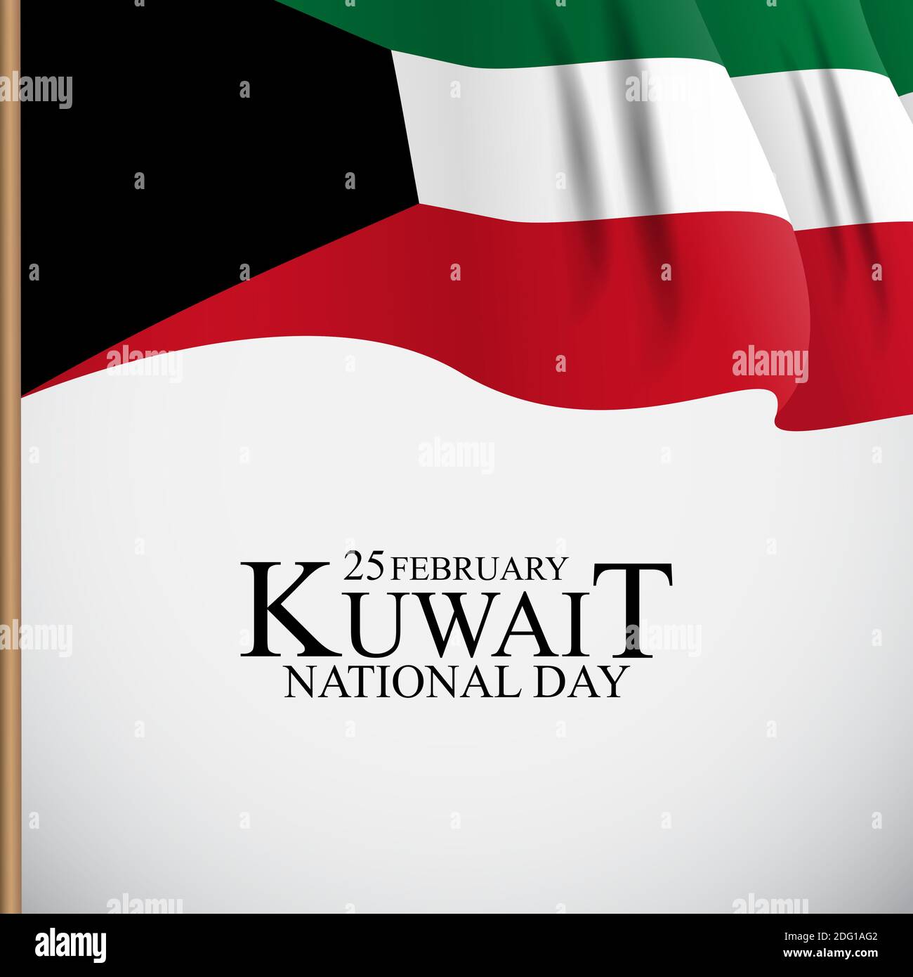 25 february Kuwait national day background Template design for card ...