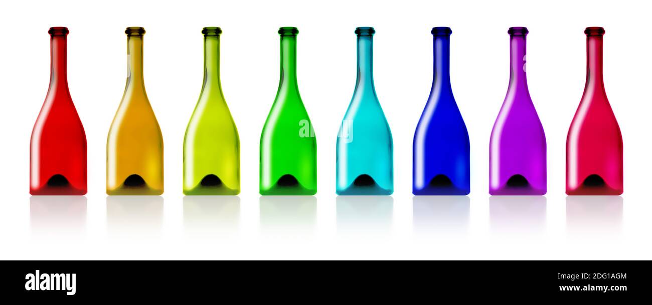 Set glossy glass bottles hi-res stock photography and images - Alamy