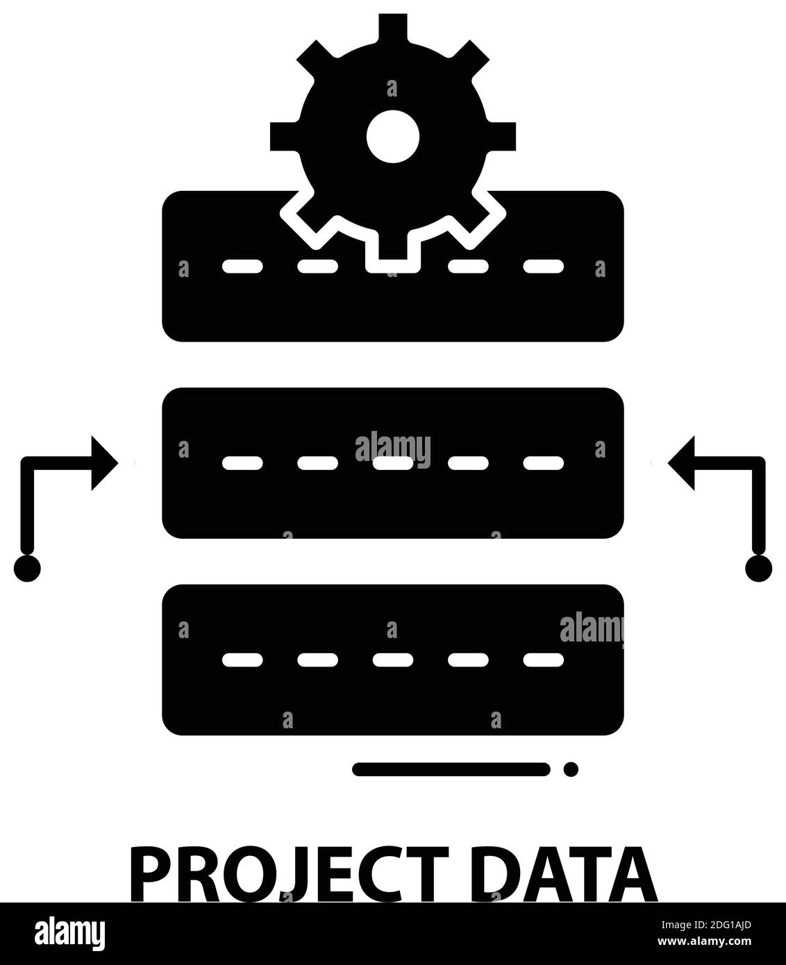 Project Data Icon Black Vector Sign With Editable Strokes Concept