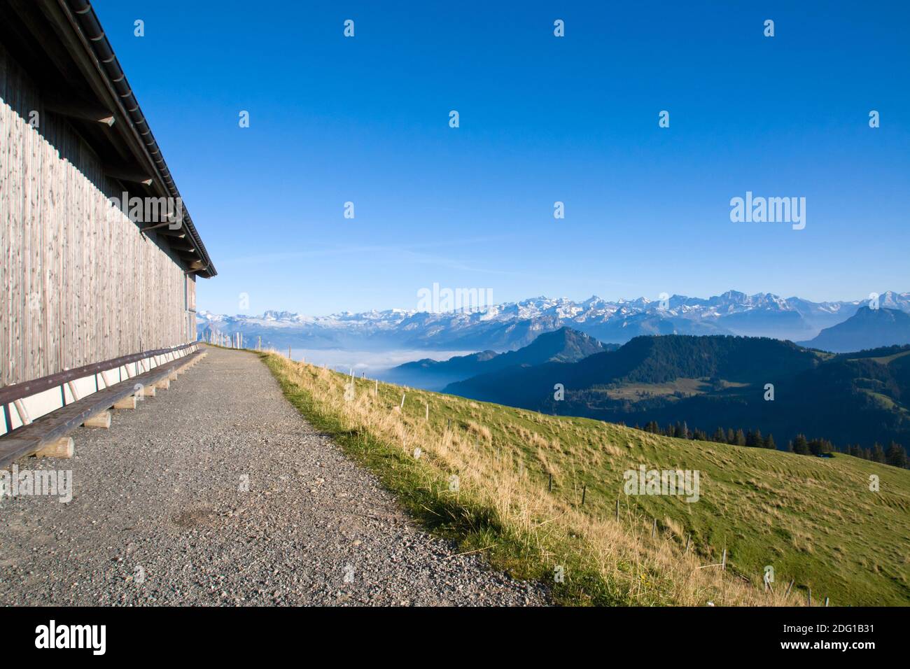 Wooden barn in the alps Stock Photo - Alamy