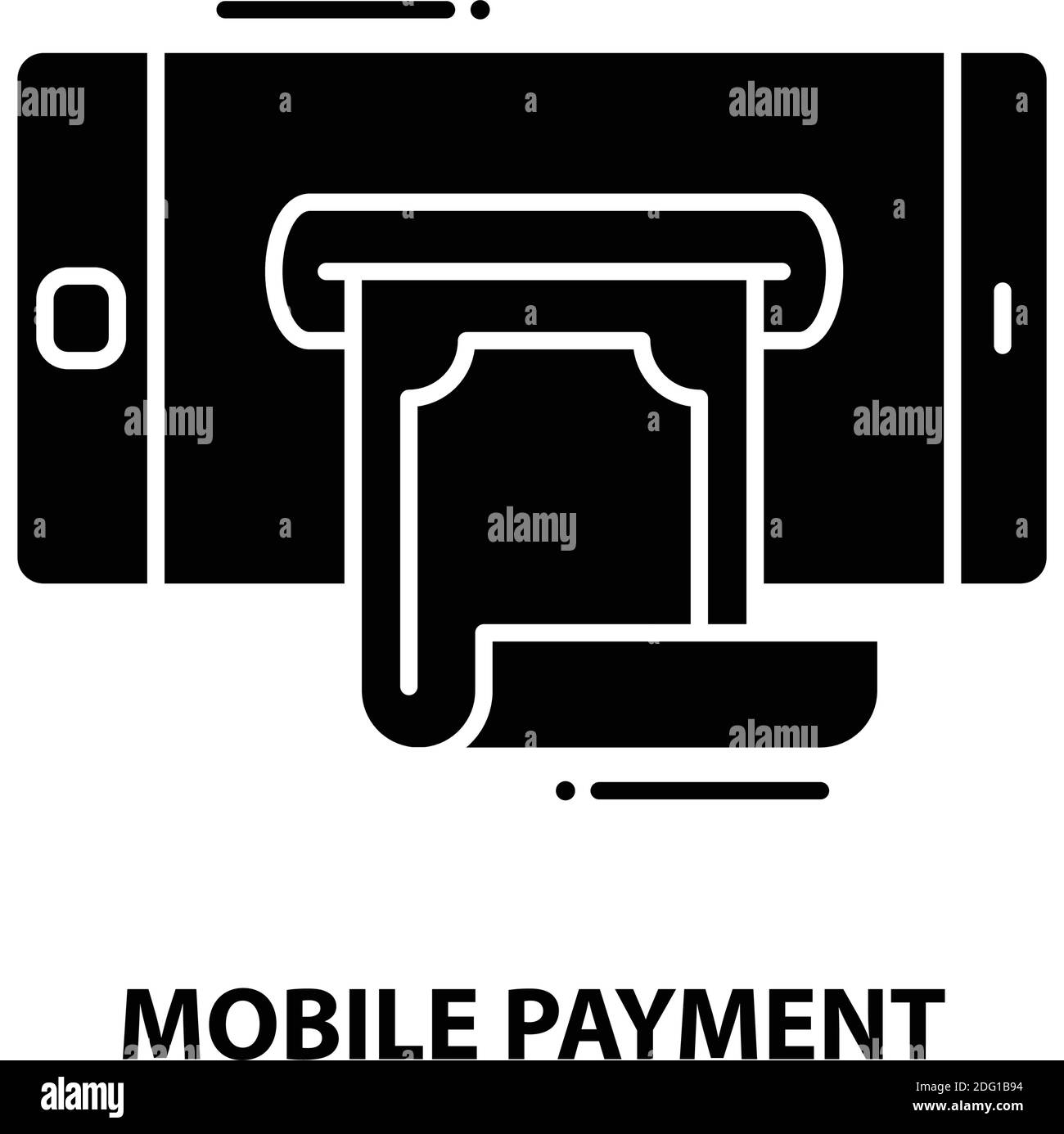 mobile payment symbol icon, black vector sign with editable strokes ...